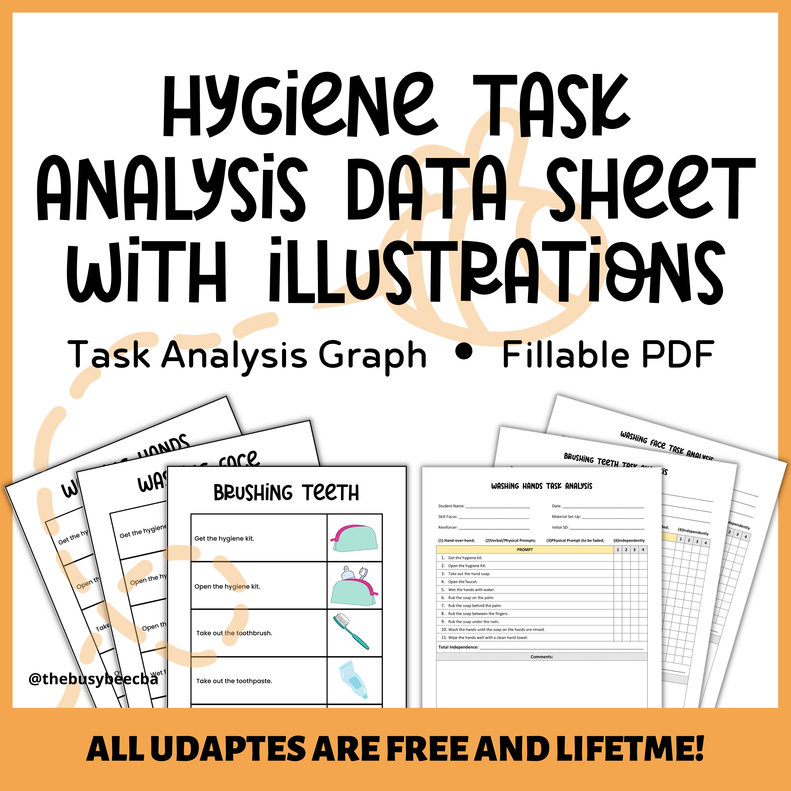 Hygiene Tracking Task Analysis Data Sheet – Busy BeeCBA