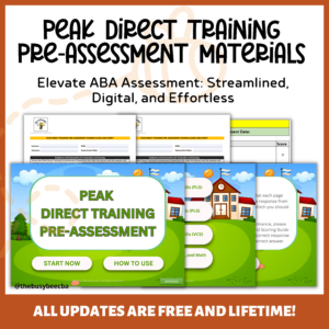 PEAK Direct Training Pre-Assessment Materials with Script and Scoring ...